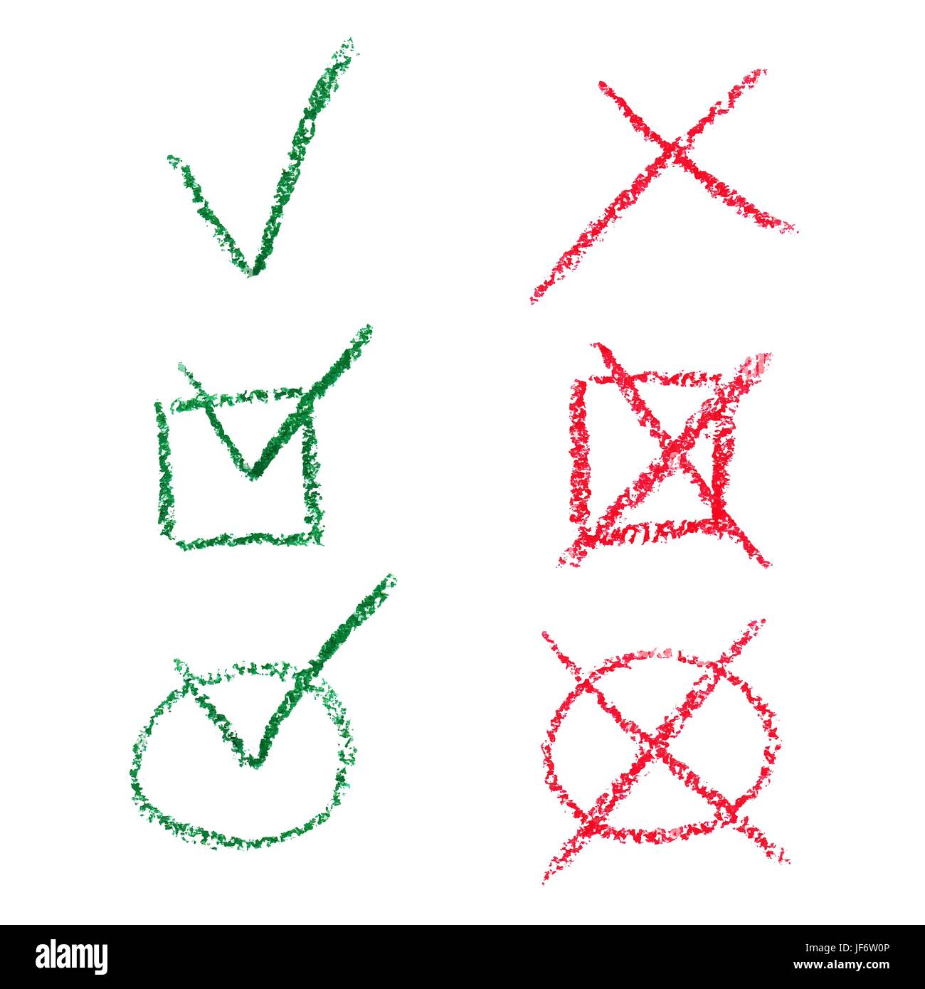 Hand drawn check boxes Cut Out Stock Images & Pictures - Alamy