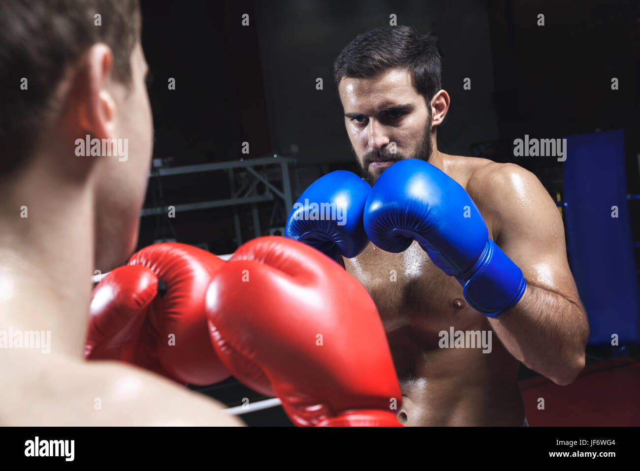 Action boxing ring competition challenge strength hi-res stock ...
