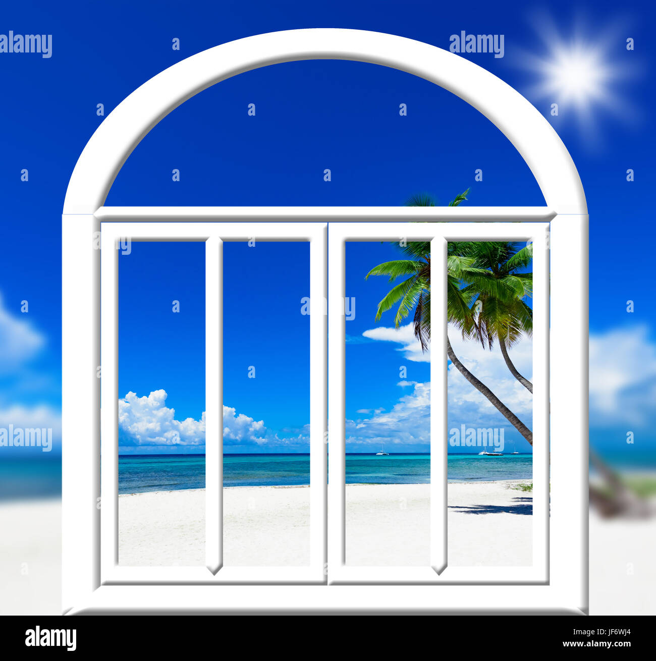Ocean view window Stock Photo - Alamy