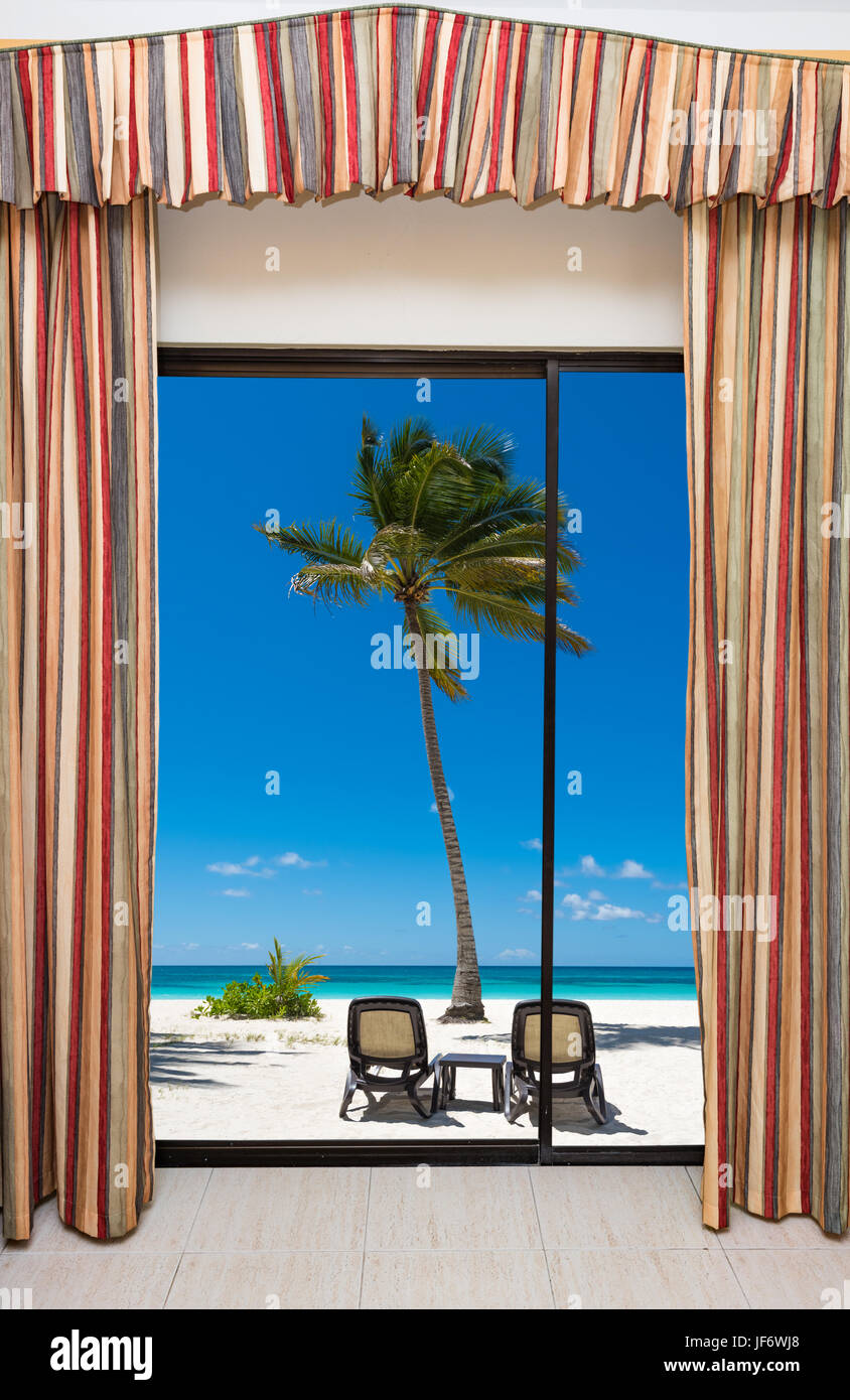 window overlooking the beach Stock Photo - Alamy