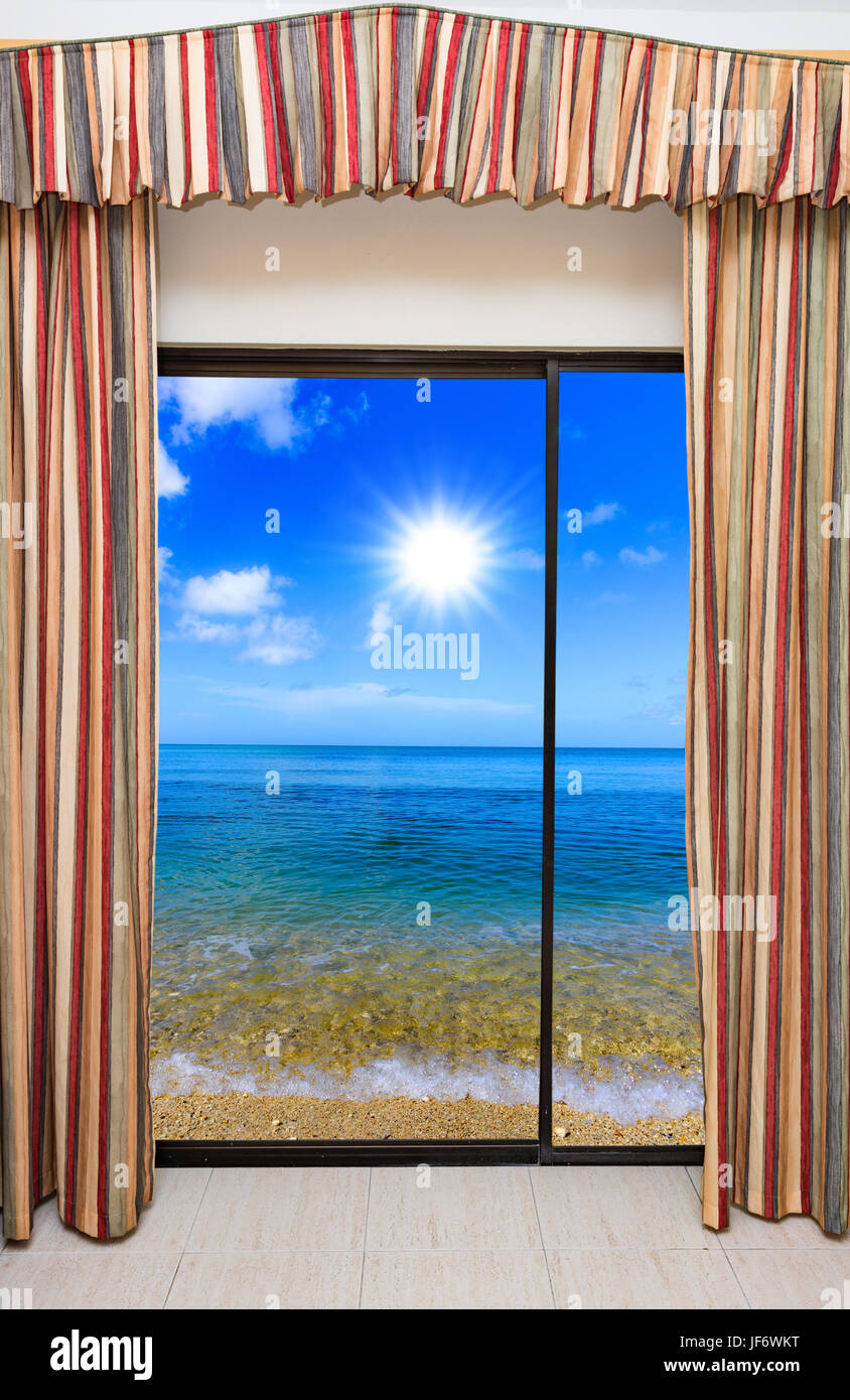 Ocean view window Stock Photo - Alamy