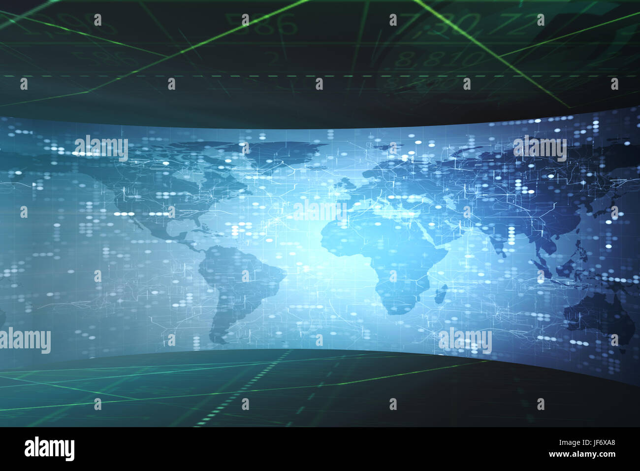 World map illustration in futuristic concept Stock Photo - Alamy