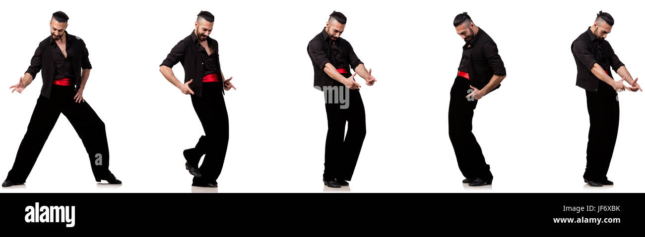 Spanish dancer in various poses on white Stock Photo - Alamy