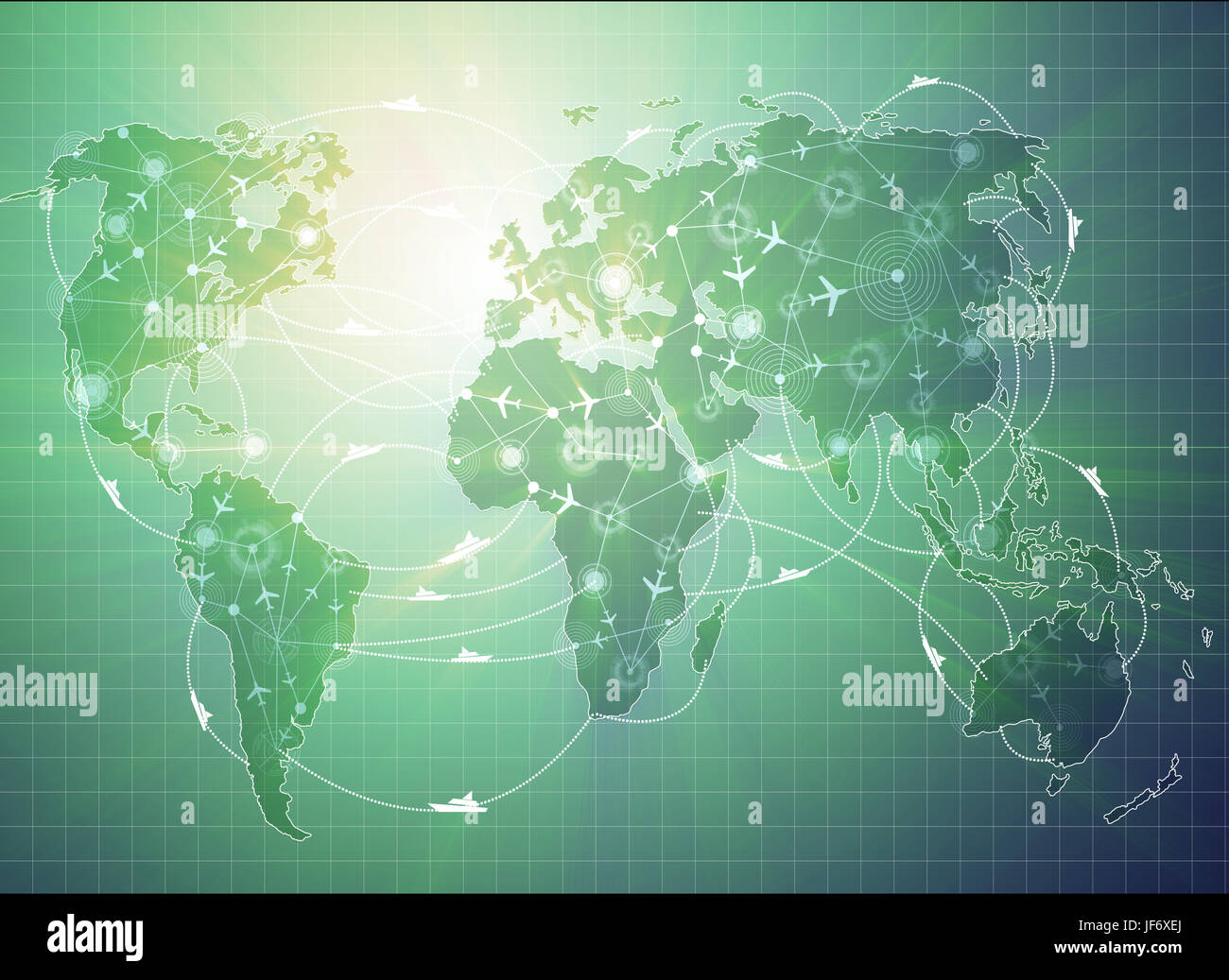 World map in transportation concept Stock Photo - Alamy