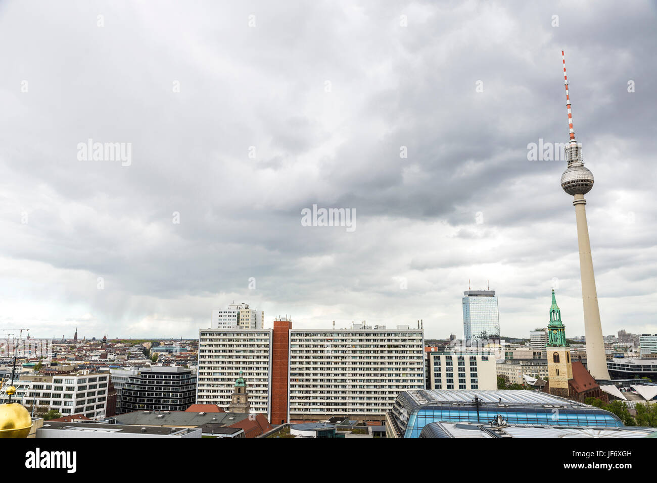 Overview of Berlin with its telecommunications tower in Berlin, Germany ...