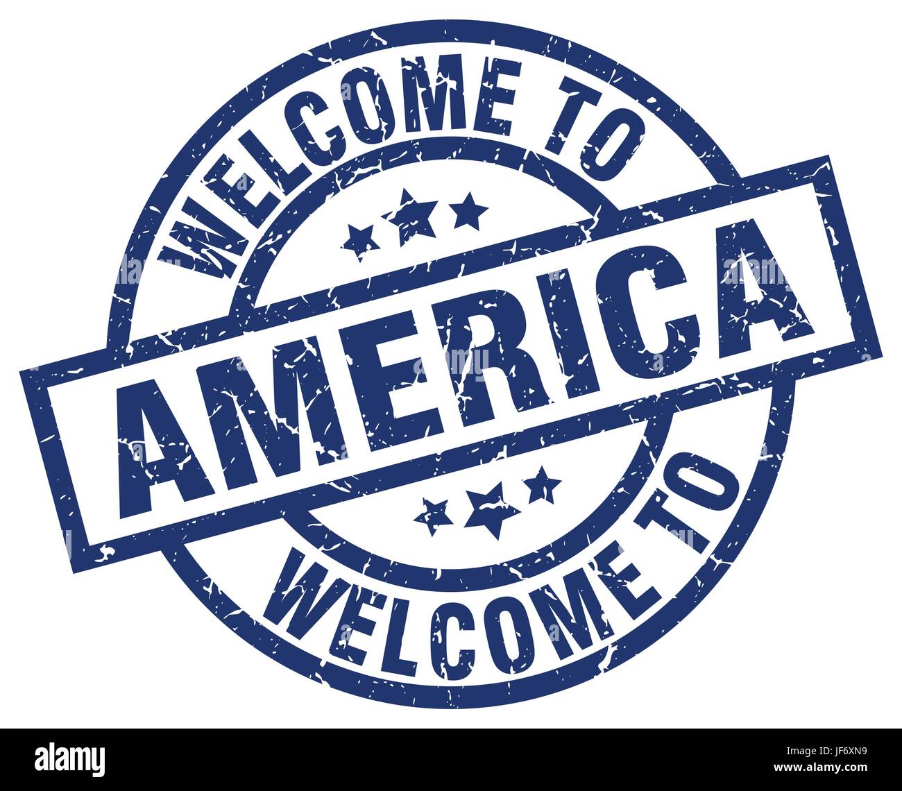welcome to America blue stamp Stock Vector Image & Art - Alamy