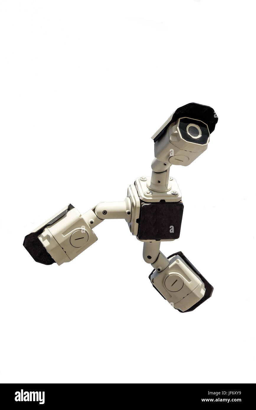 Three security cctv cameras Stock Photo - Alamy