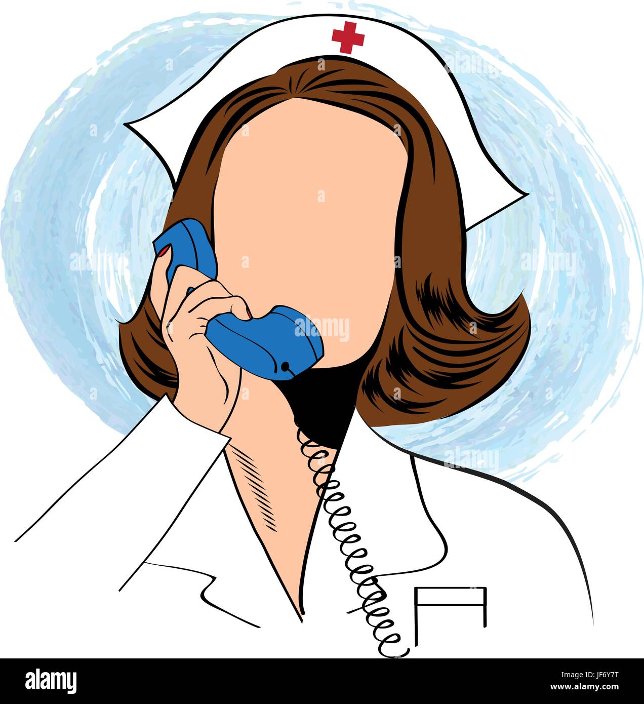 Beautiful friendly and confident nurse talking by phone Stock Vector ...