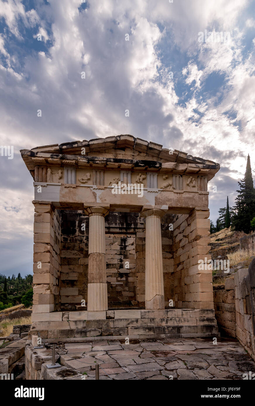 Ancient treasury of Athens at Delphi Greece Stock Photo - Alamy
