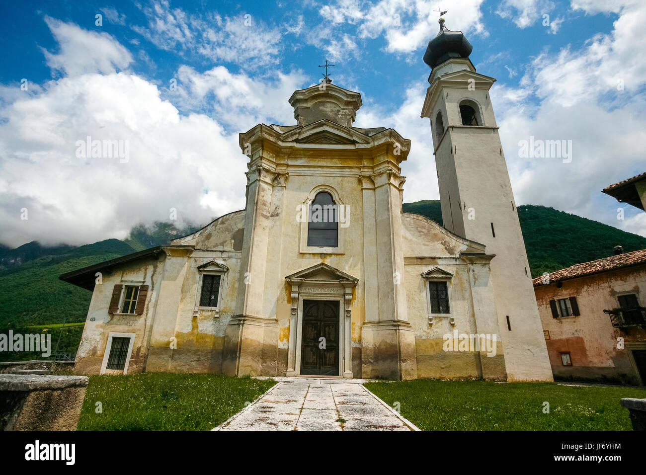 Italy Trentino Ala (TN): Sanctuary of San Valentino: facade Stock Photo ...