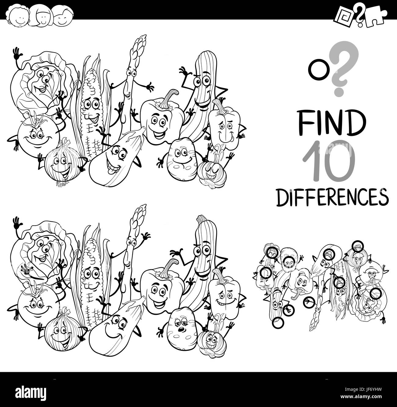 difference game coloring page Stock Photo - Alamy
