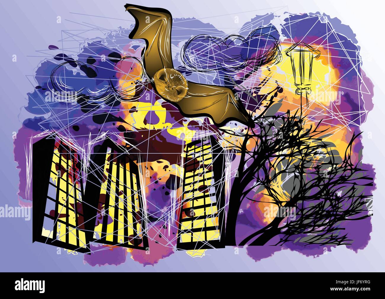 Bats in night sky Stock Vector Images - Alamy