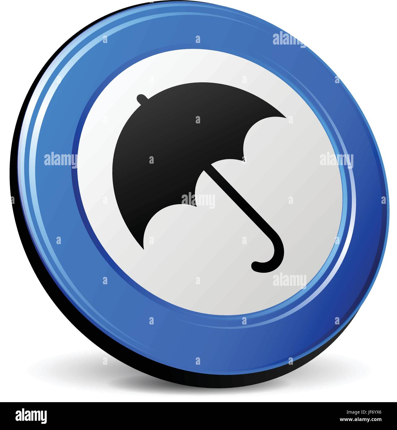 Umbrella blue icon on Stock Vector Images - Alamy