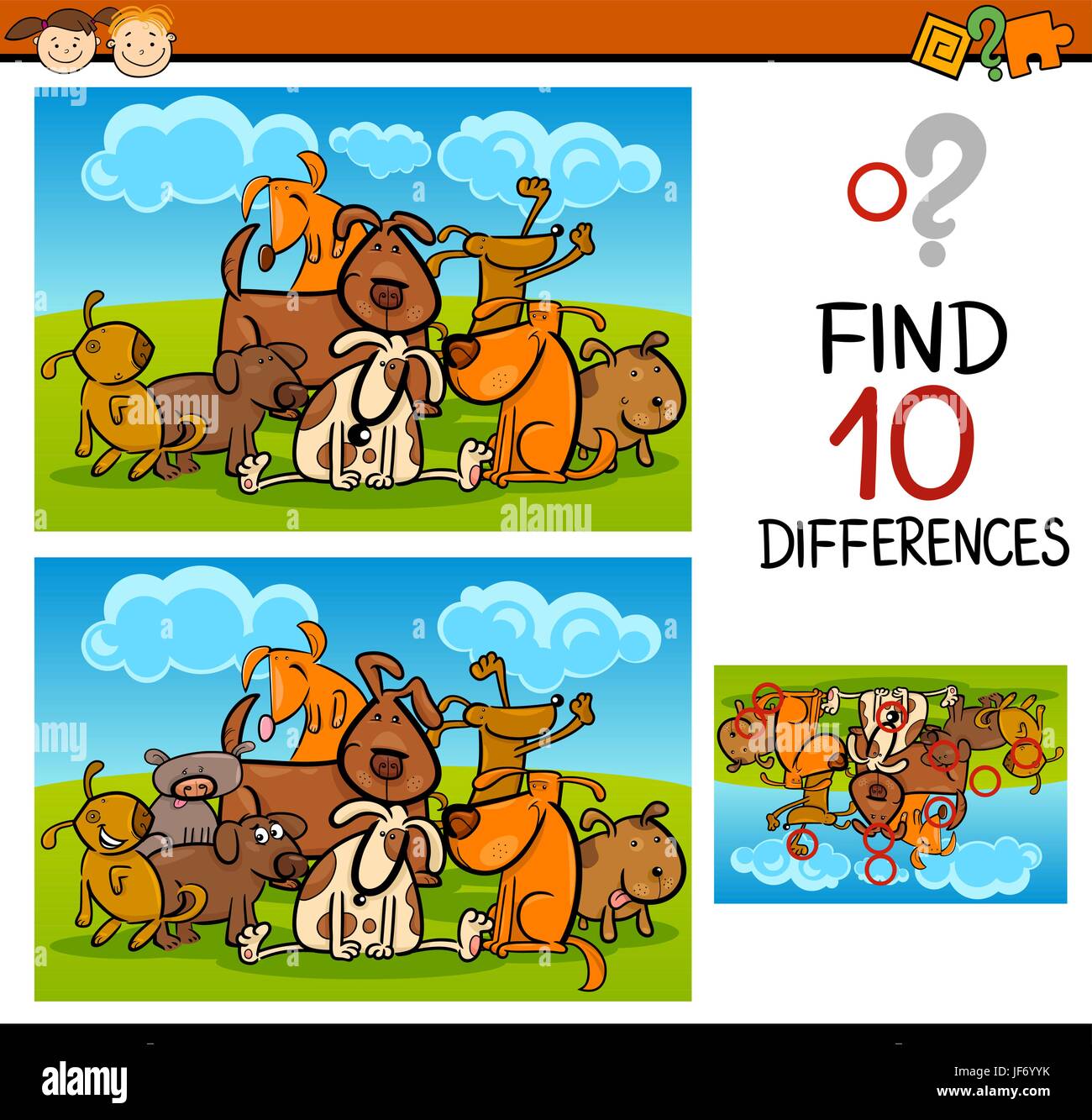 finding differences game cartoon Stock Vector Image & Art - Alamy