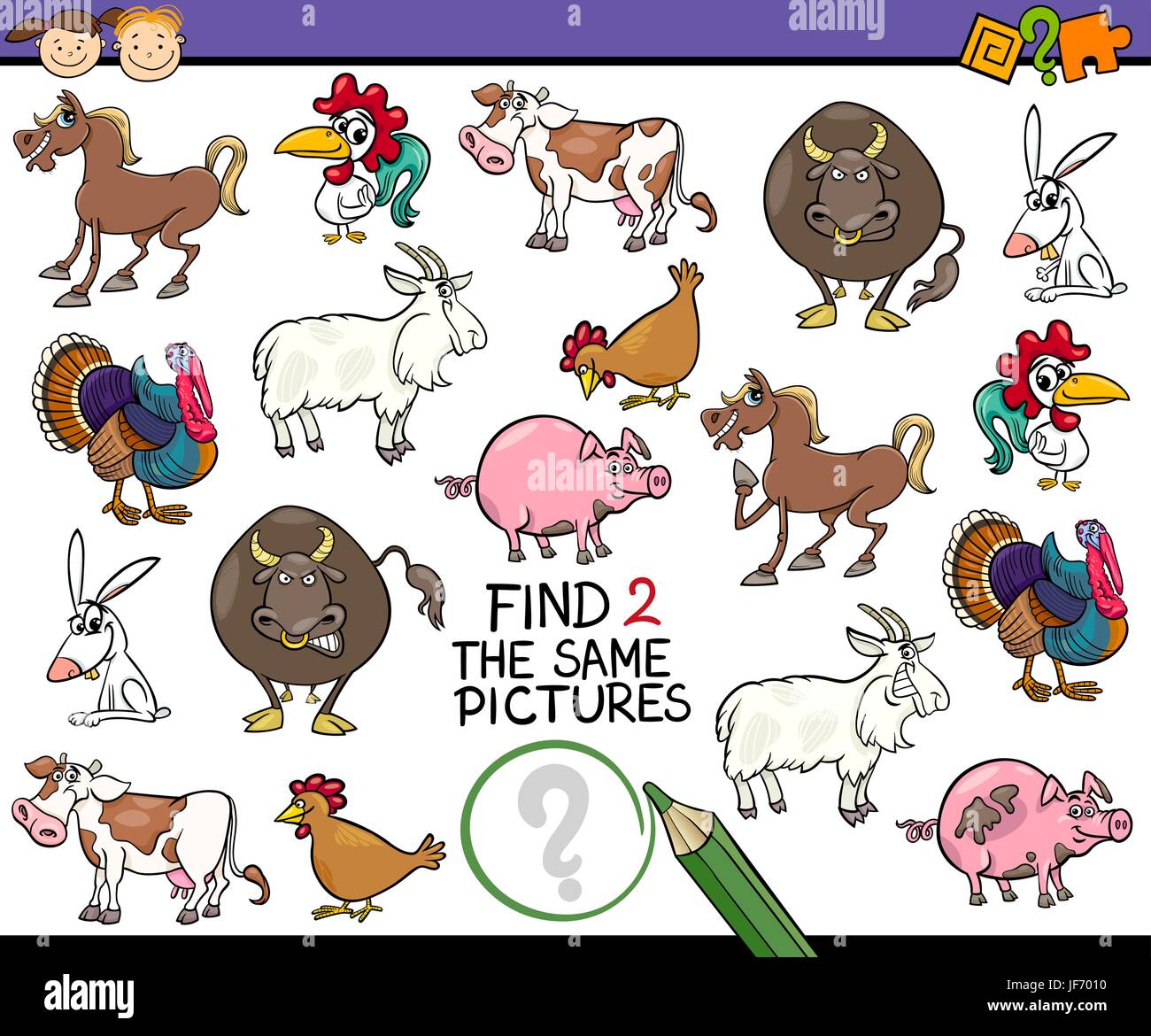 find same picture game cartoon Stock Vector Image & Art - Alamy