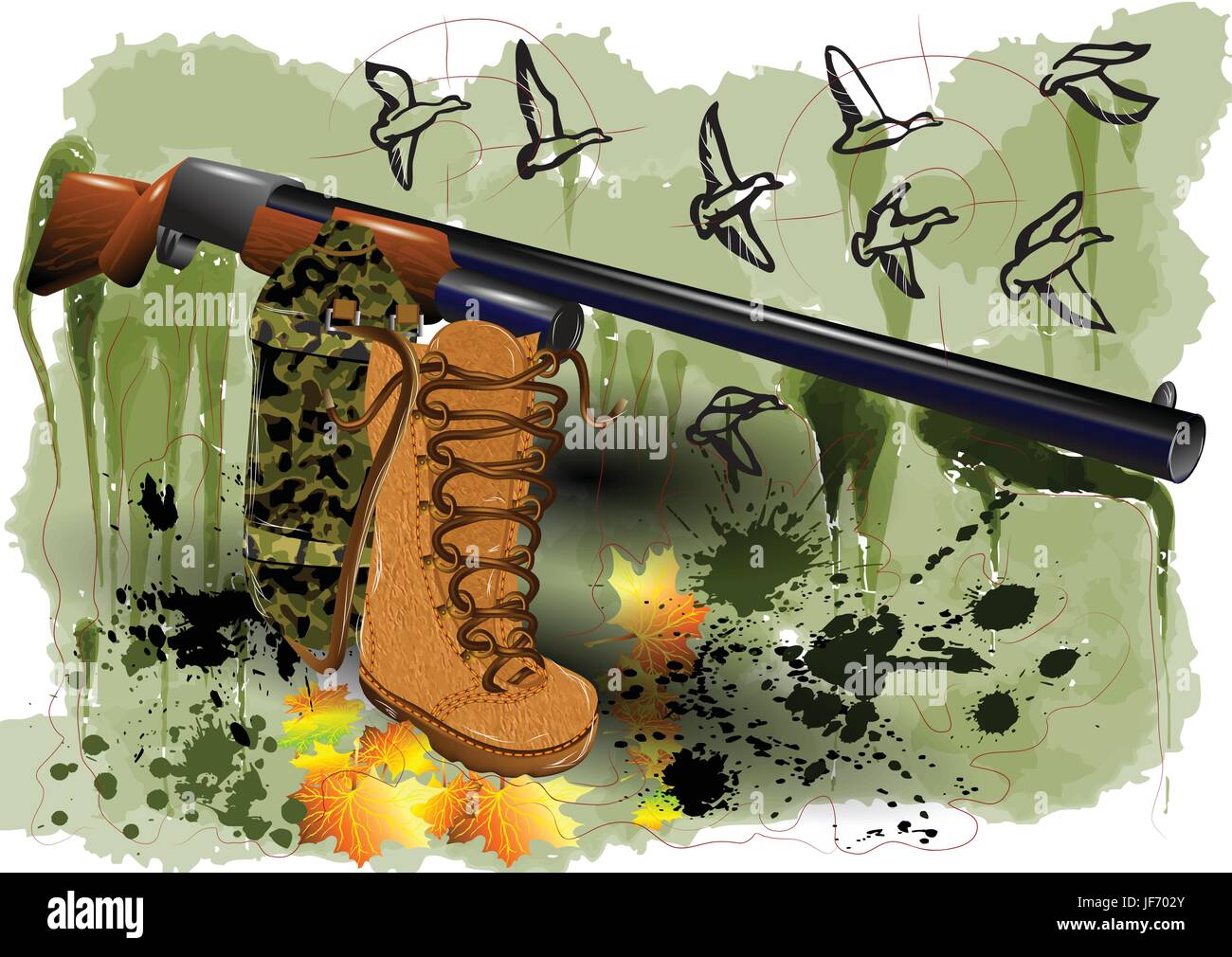 Bird hunting painting gun hi-res stock photography and images - Alamy