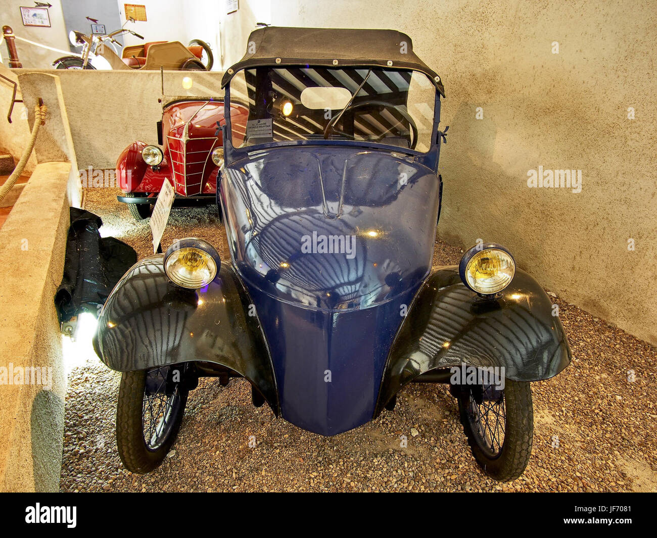 A 1948 Voiturette Charles Mochet, a French microcar displayed at the ...