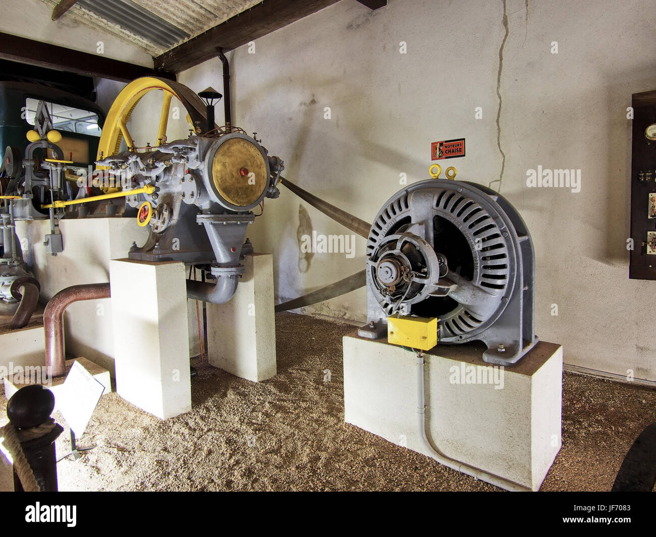 The 1898 Piguet steam engine with dynamo, displayed at the Maurice ...