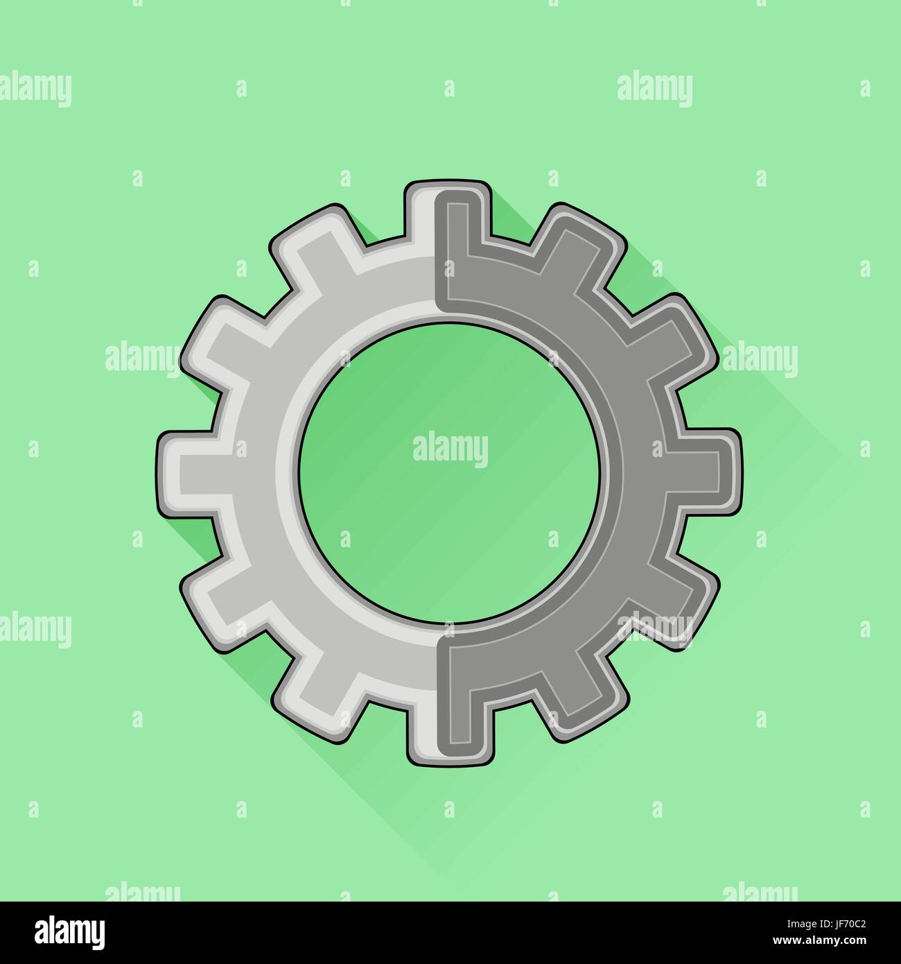 Metal Gear Icon Isolated on Green Background Stock Vector Image & Art ...