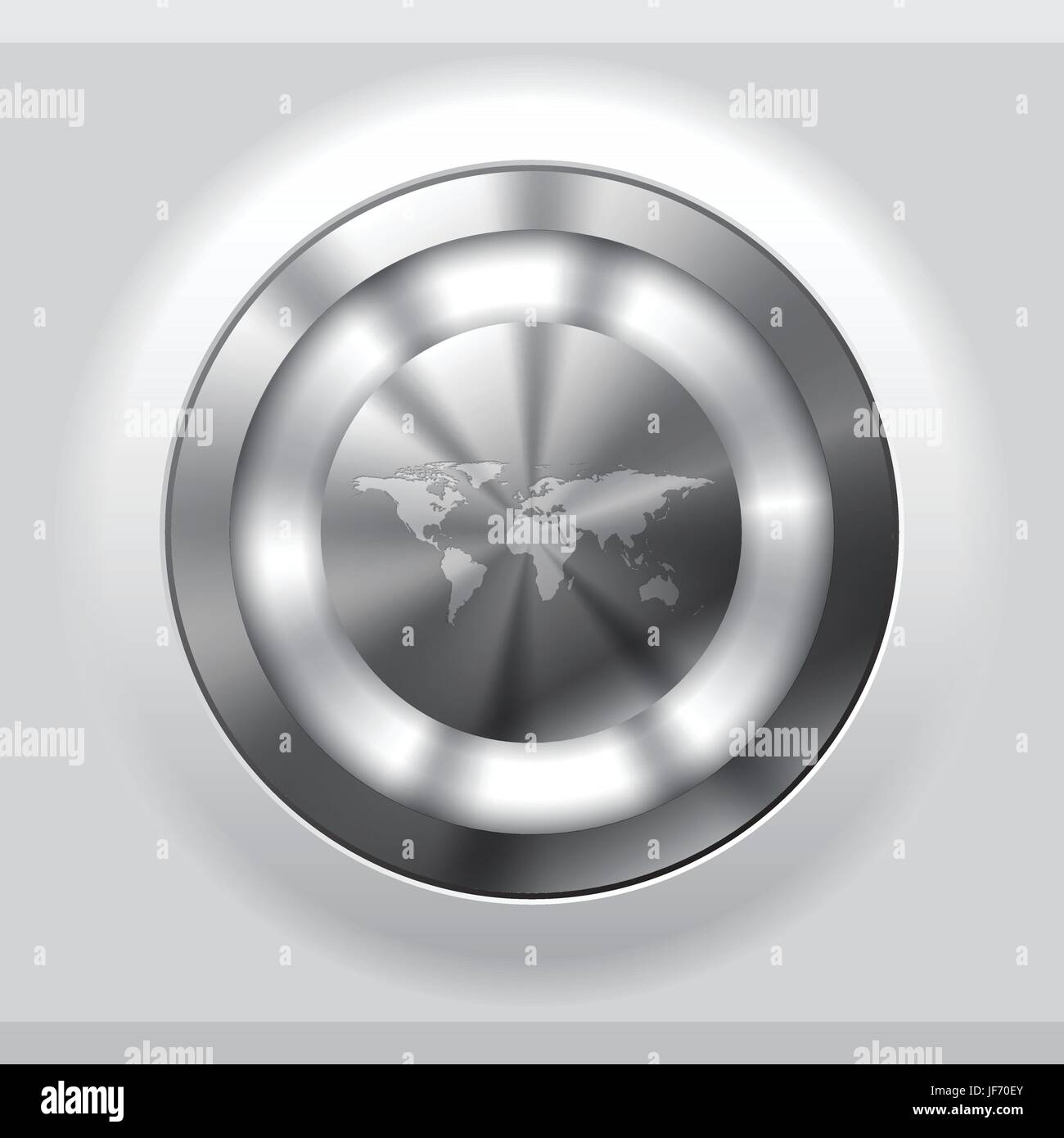 Cool metallic button with world map Stock Vector Image & Art - Alamy