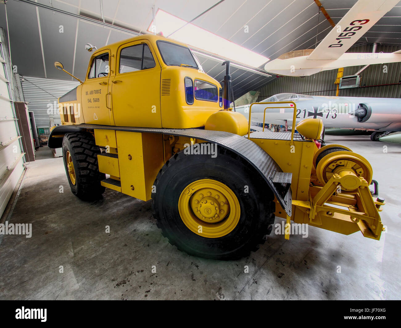The Federal US Air Force 54L 5689 aircraft tractor, a specialized ...