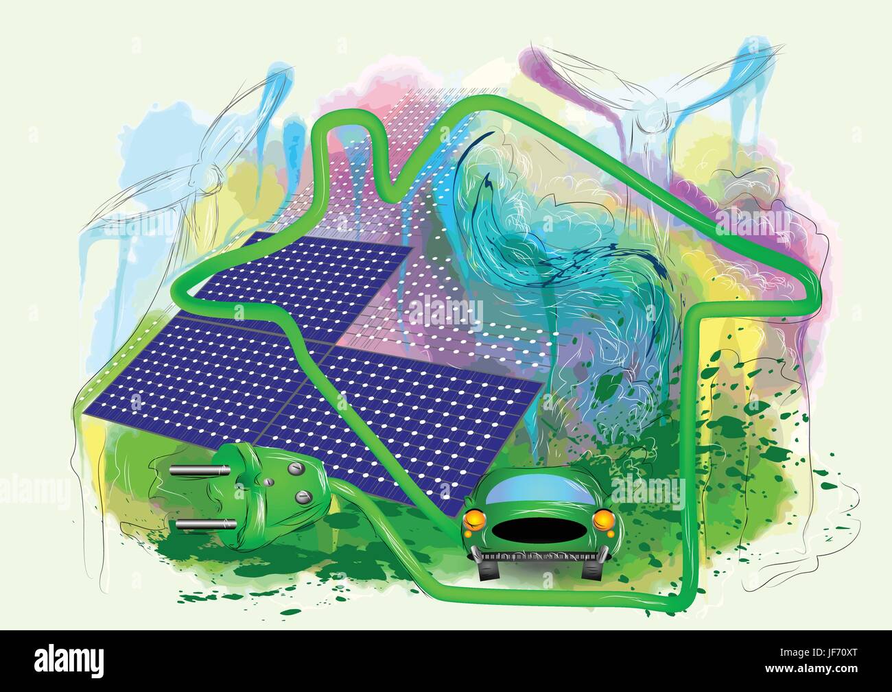 Wind energy project Stock Vector Images - Alamy