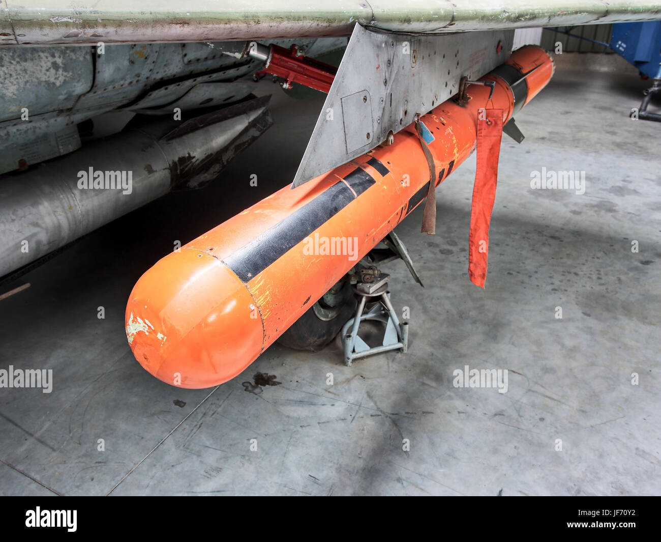 A missile display at Piet Smits, likely a location exhibiting military ...