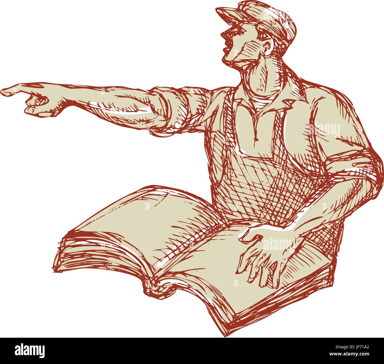 Activist Union Worker Pointing Book Drawing Stock Vector Image & Art ...