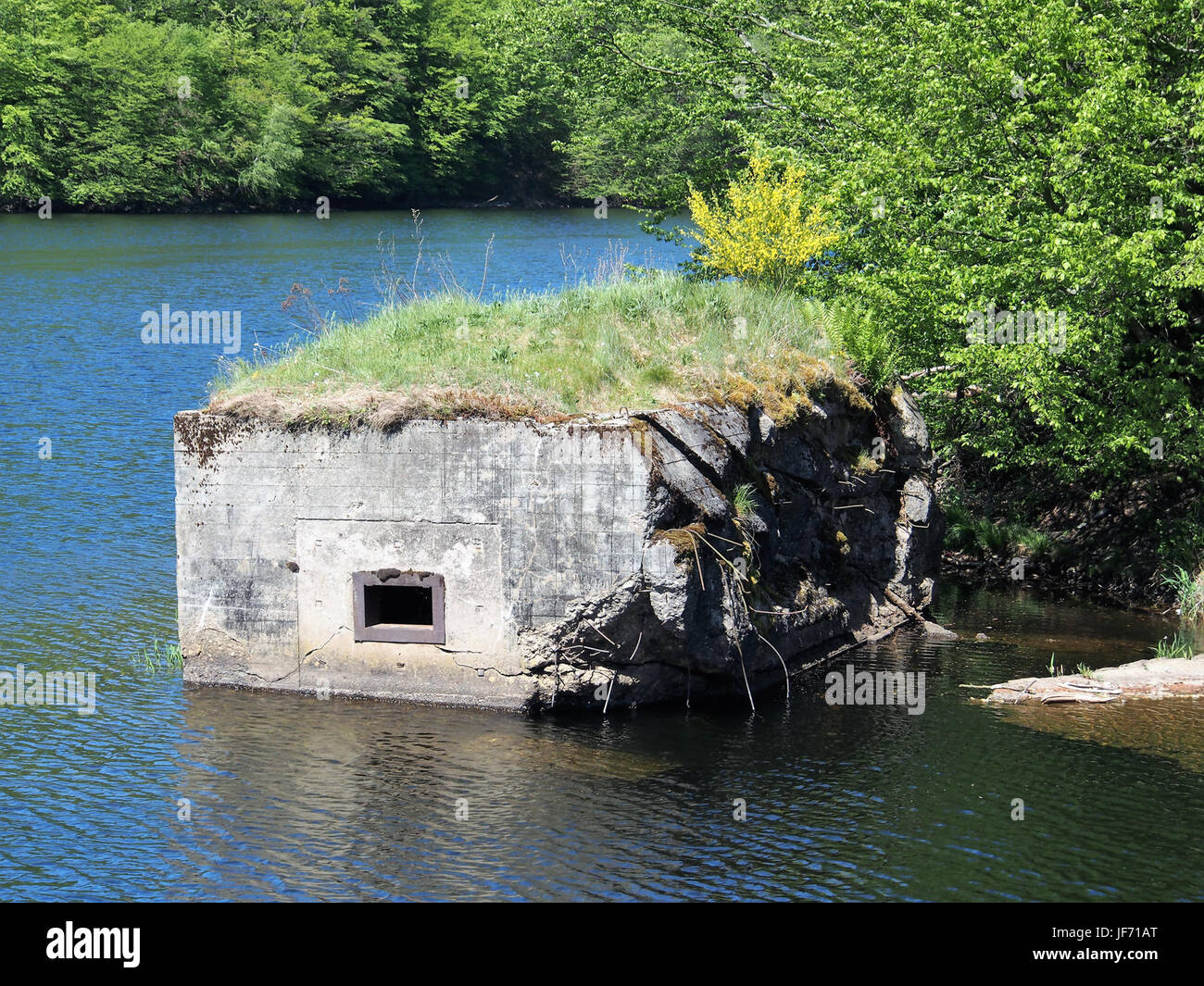 A military bunker located near Obersee (Rursee), Germany, historically ...