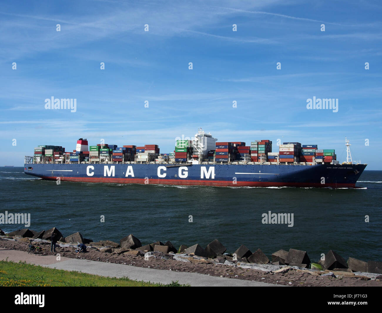 The CMA CGM Corte Real, an advanced container ship, docked at the Port ...