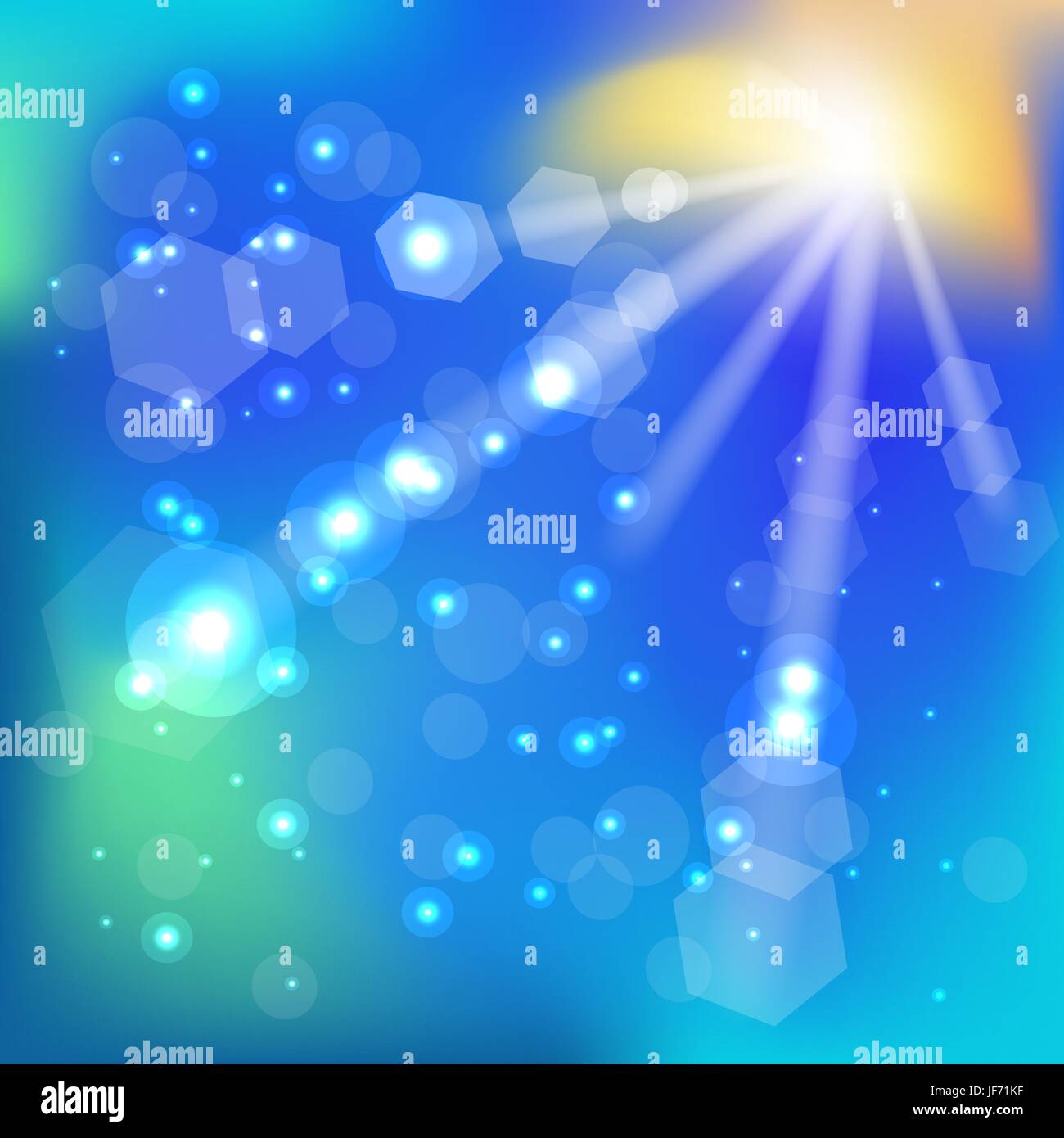 Blue Sky Background for Your Design. Sun Rays Stock Vector Image & Art ...