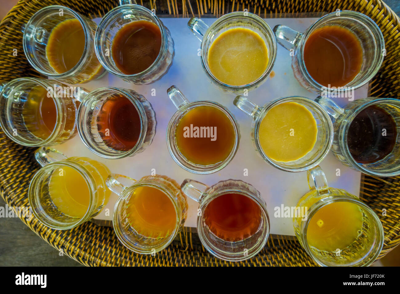 Kopi Luwak coffee and tea testing, in Bali Island in Indonesia, above ...