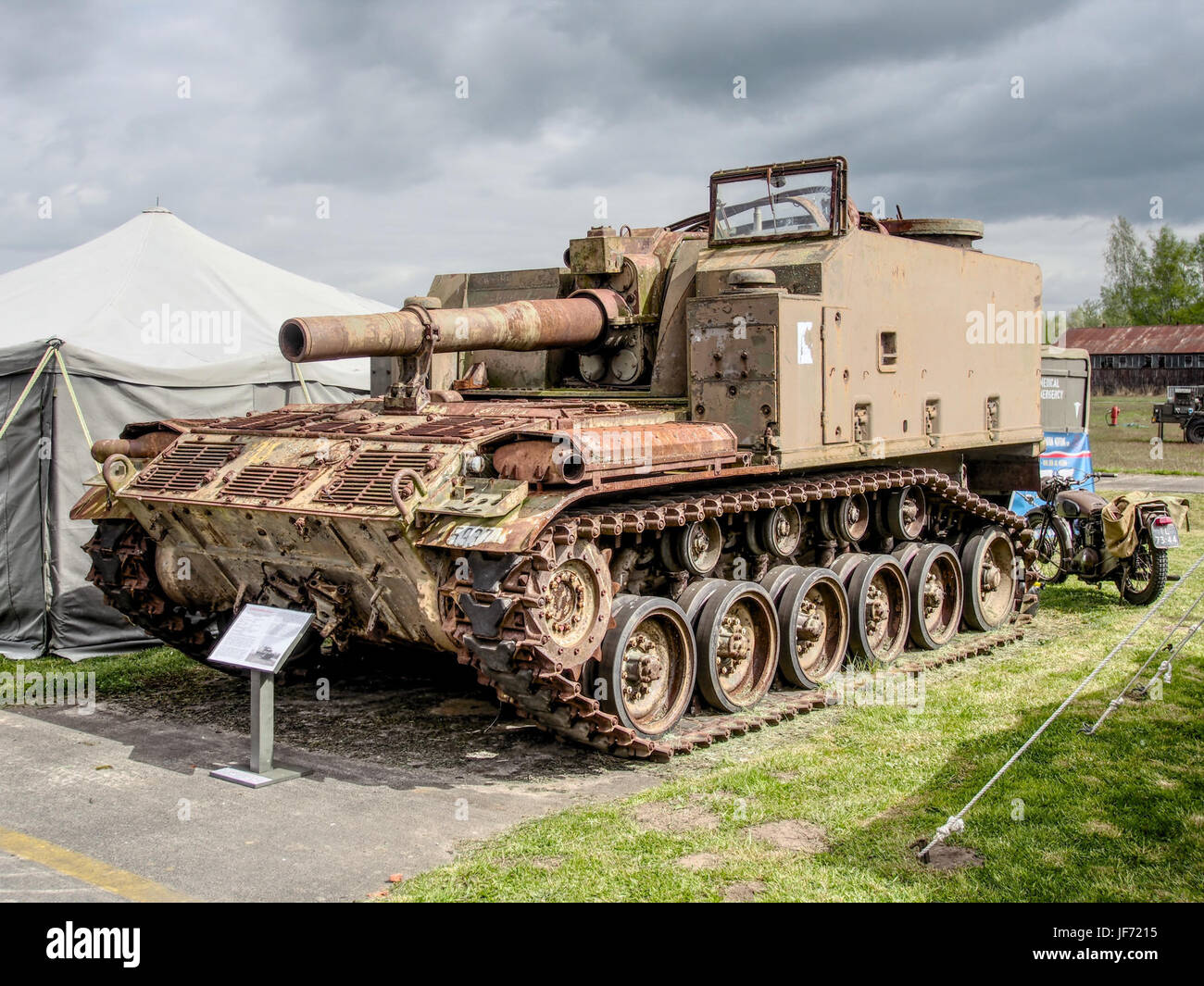 The SP M44 155mm howitzer displayed at the Gunfire Museum in Brasschaat ...