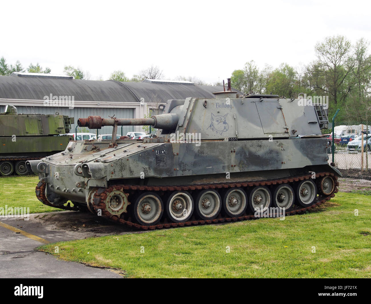The M108 Self-Propelled Gun (SPG), displayed at the Gunfire Artillery ...