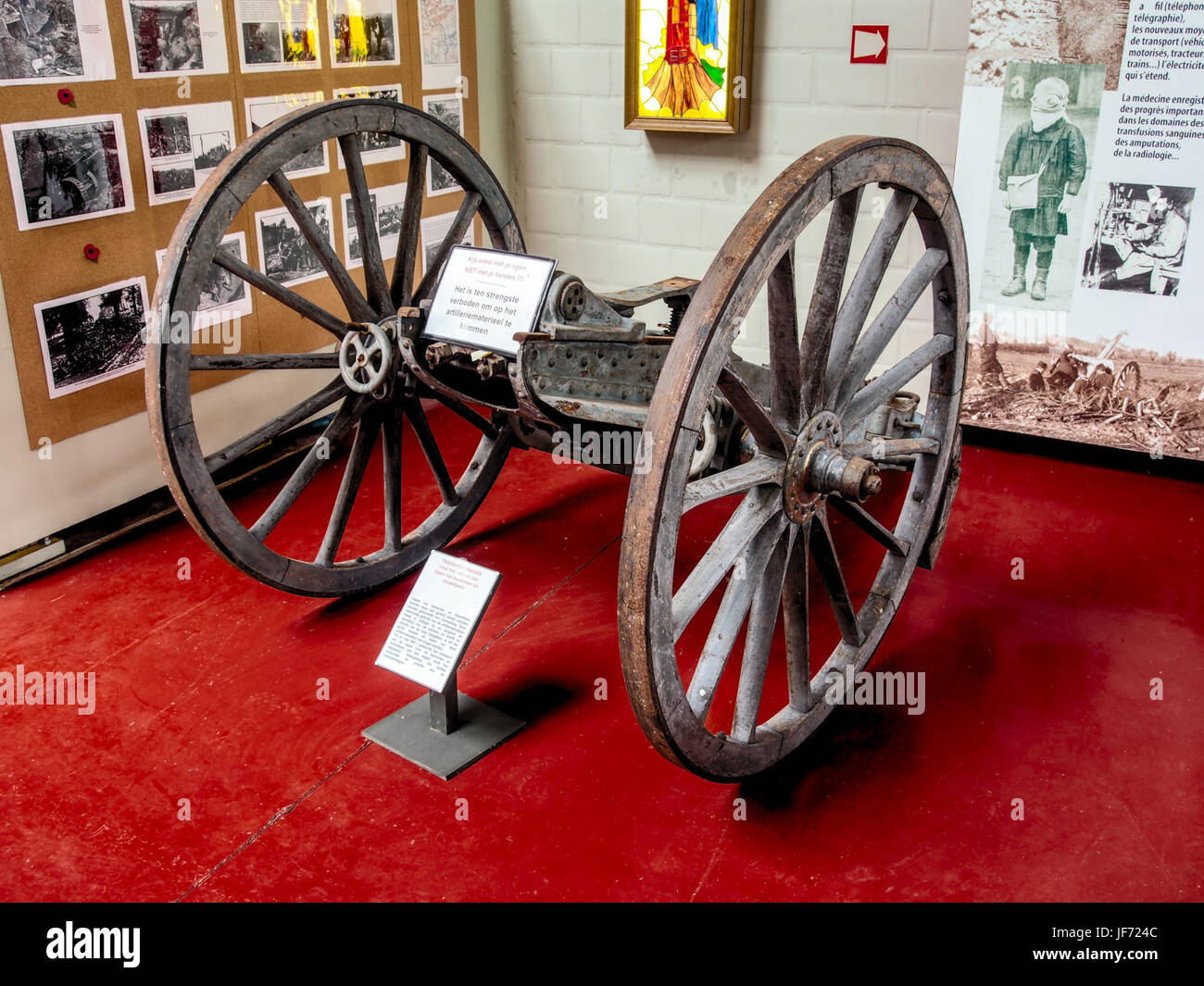 A transport wagon for moving cannons and howitzers, designed to support ...