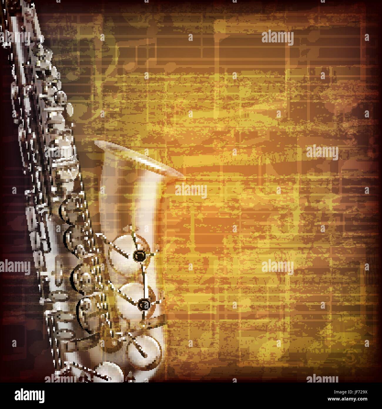 abstract grunge music background with saxophone Stock Vector Image ...