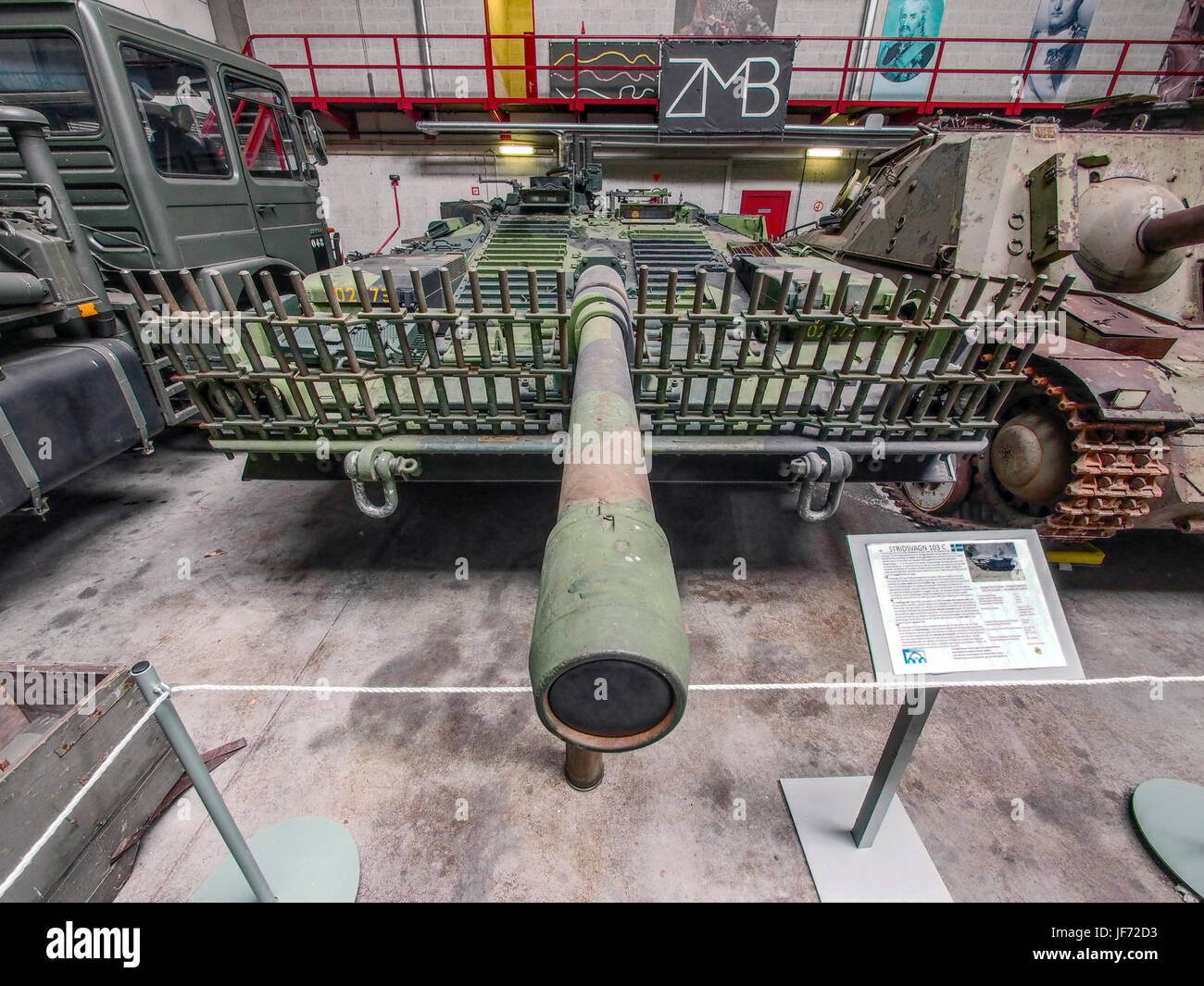 The Stridsvagn 103C, a Swedish main battle tank, on display at the ...