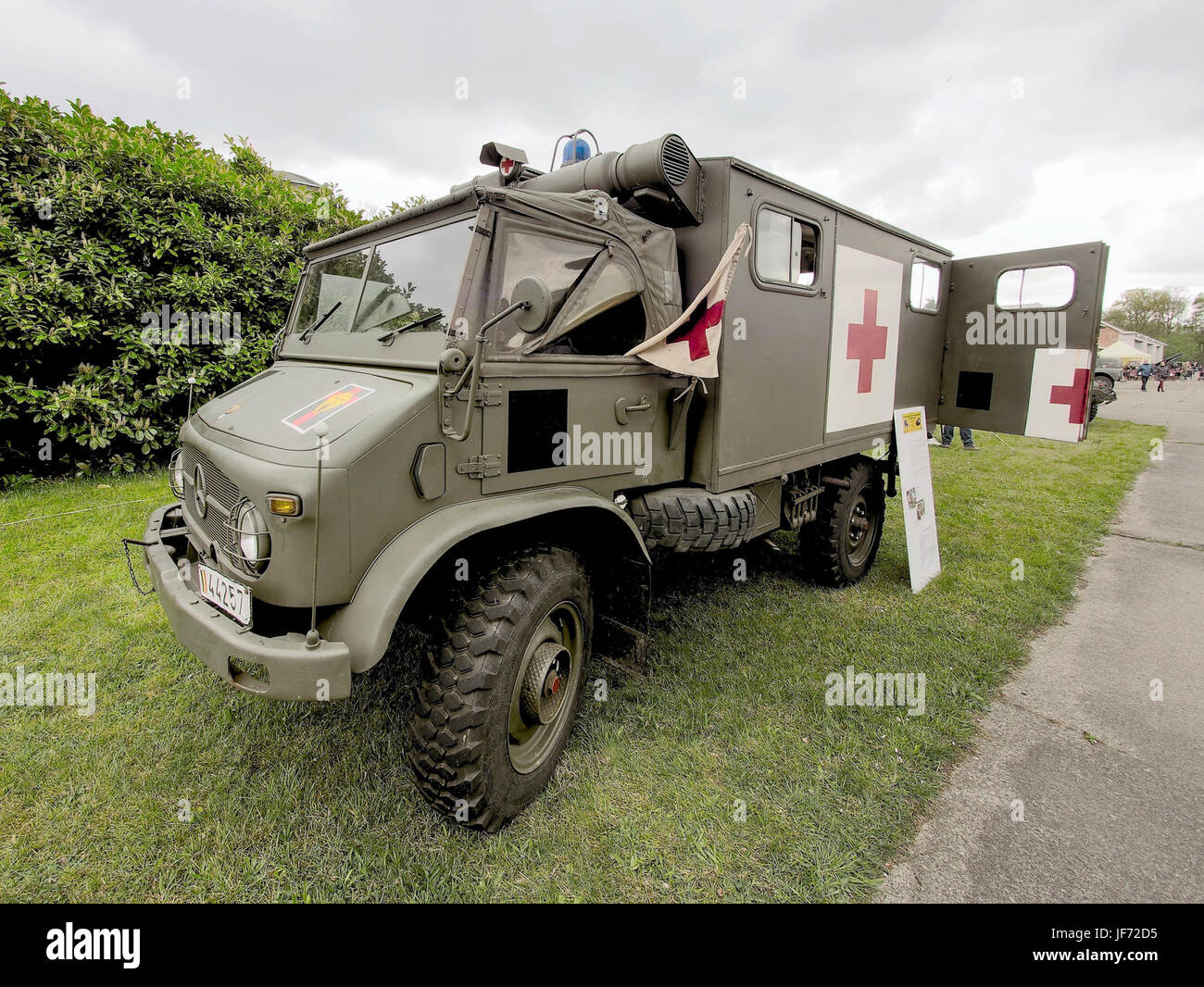The Mercedes Unimog S404, displayed at Erfgoeddag 2017 in Brasschaat, a ...