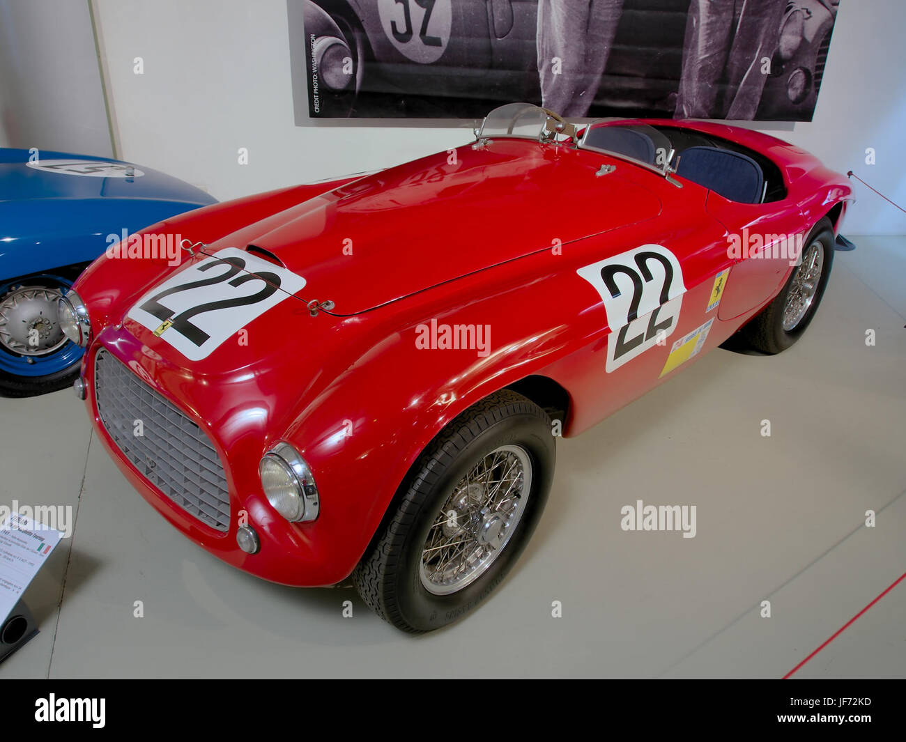 The 1949 Ferrari 166 MM Barquette, powered by a V12 engine, producing ...