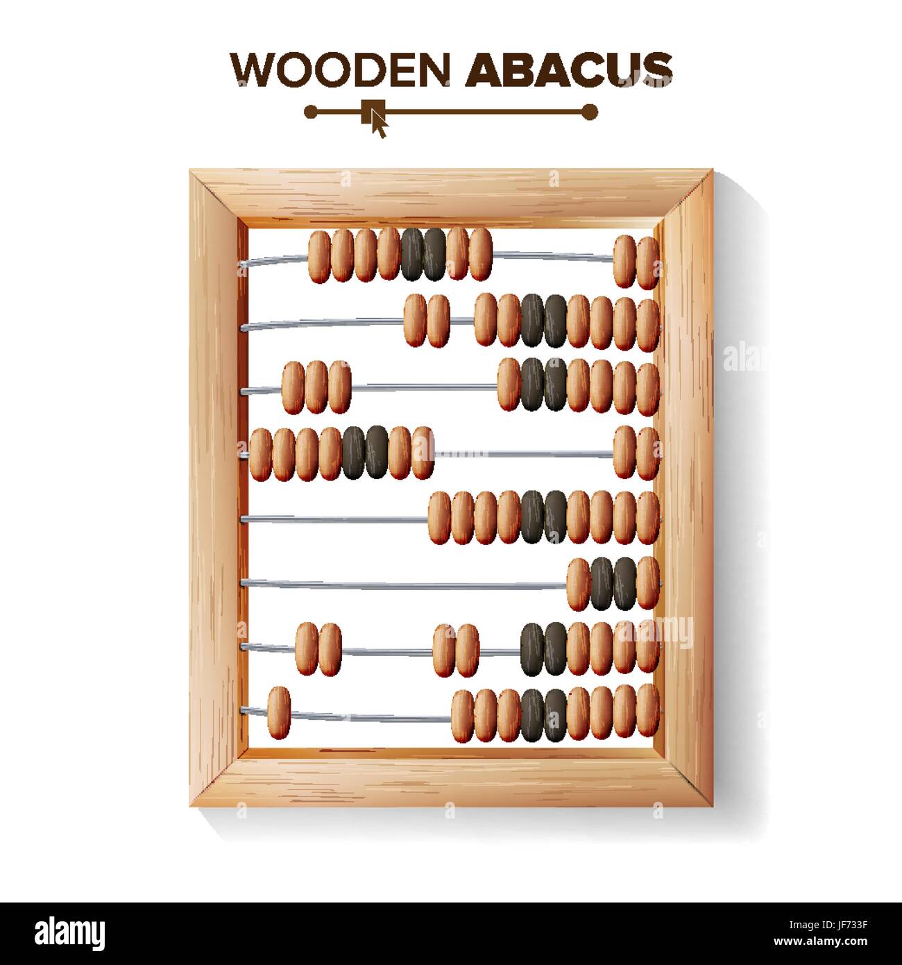 Abacus Close-up. Vector Illustration Of Classic Wooden Abacus Long ...
