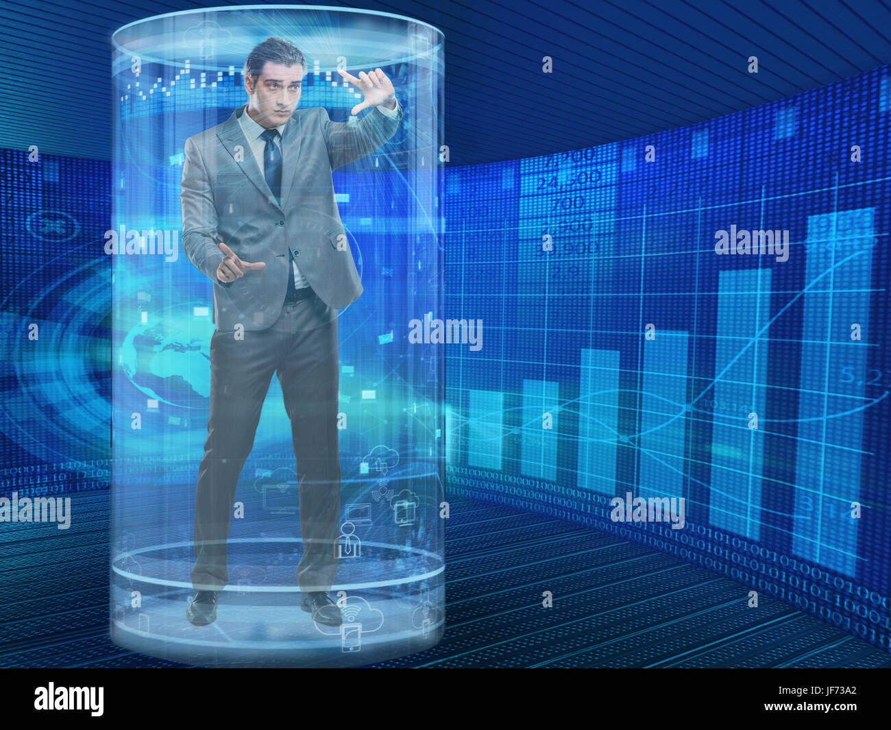 Man in stock exchange trading concept Stock Photo - Alamy