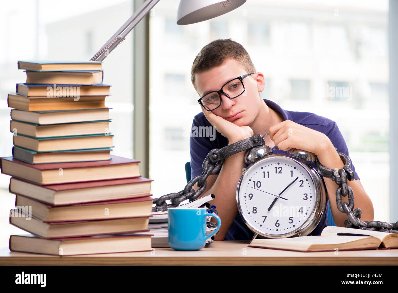 Young student preparing for school exams Stock Photo - Alamy