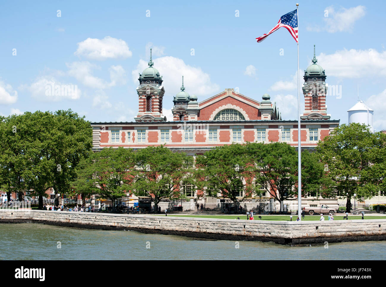 The main building of Ellis Island includes the Great Hall or Registry ...