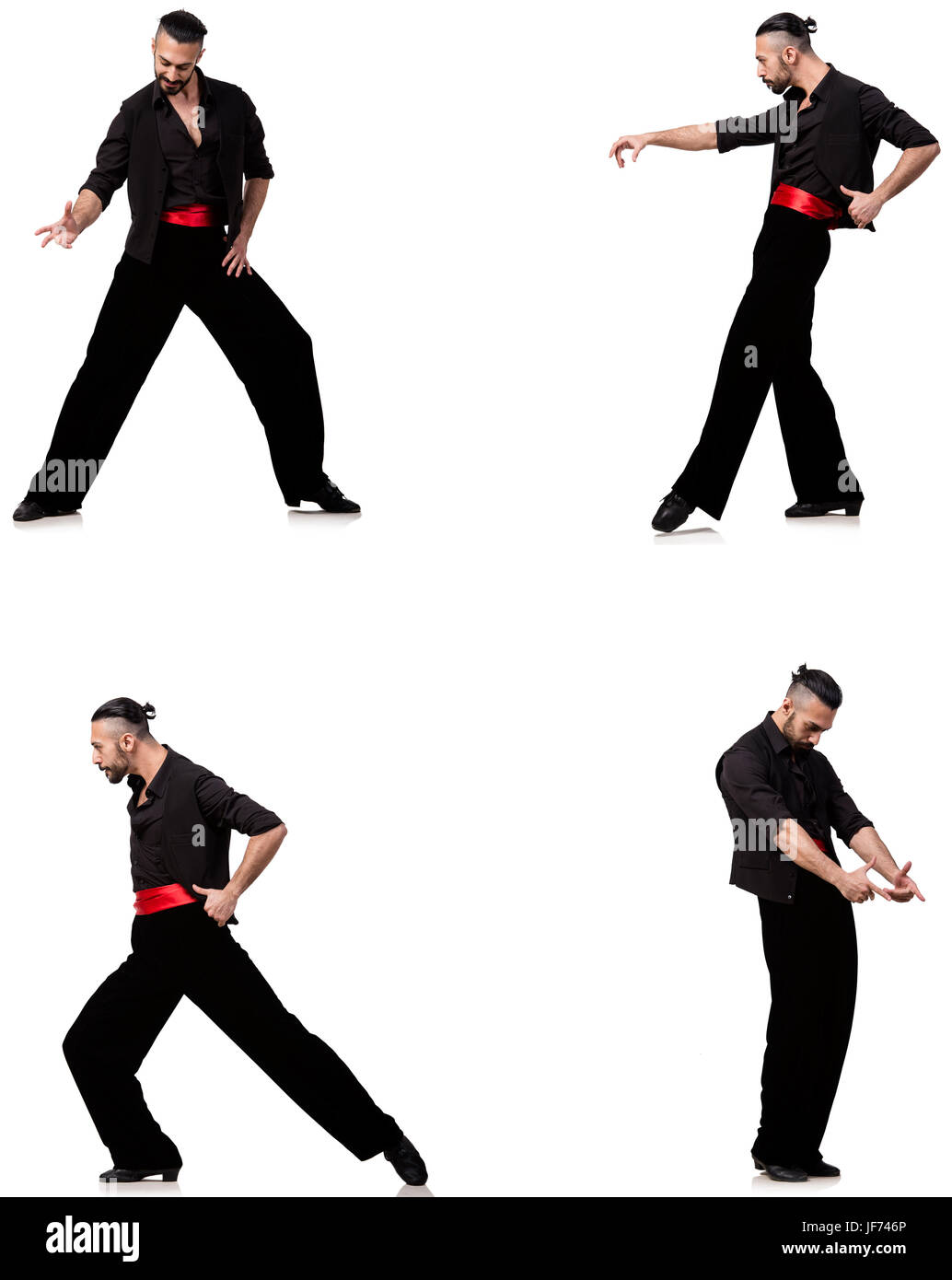 Spanish dancer in various poses on white Stock Photo - Alamy