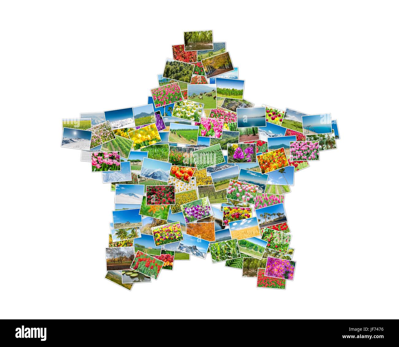 Various nature photos arranged in star shape Stock Photo - Alamy