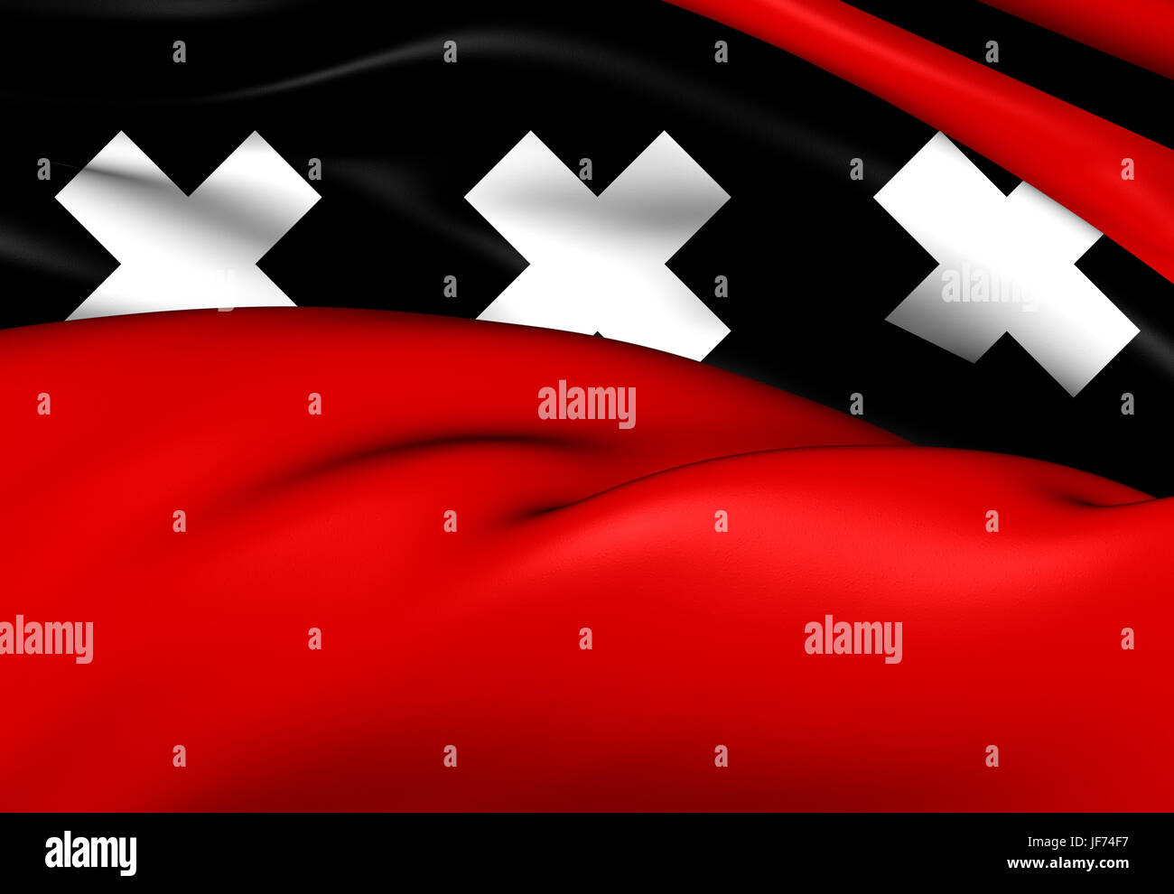 3D Flag of Amsterdam, Netherlands Stock Photo - Alamy