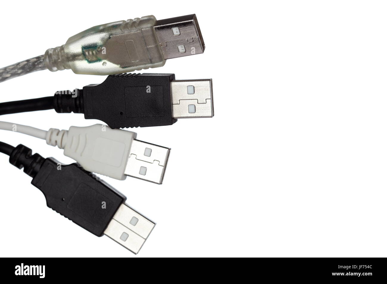 computer plugs on white background Stock Photo - Alamy