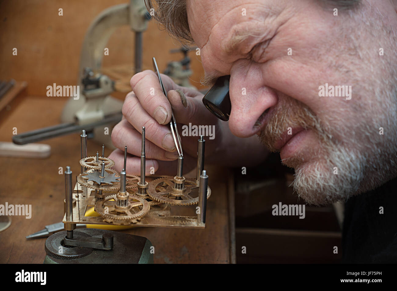 Watchmaker at work Stock Photo - Alamy