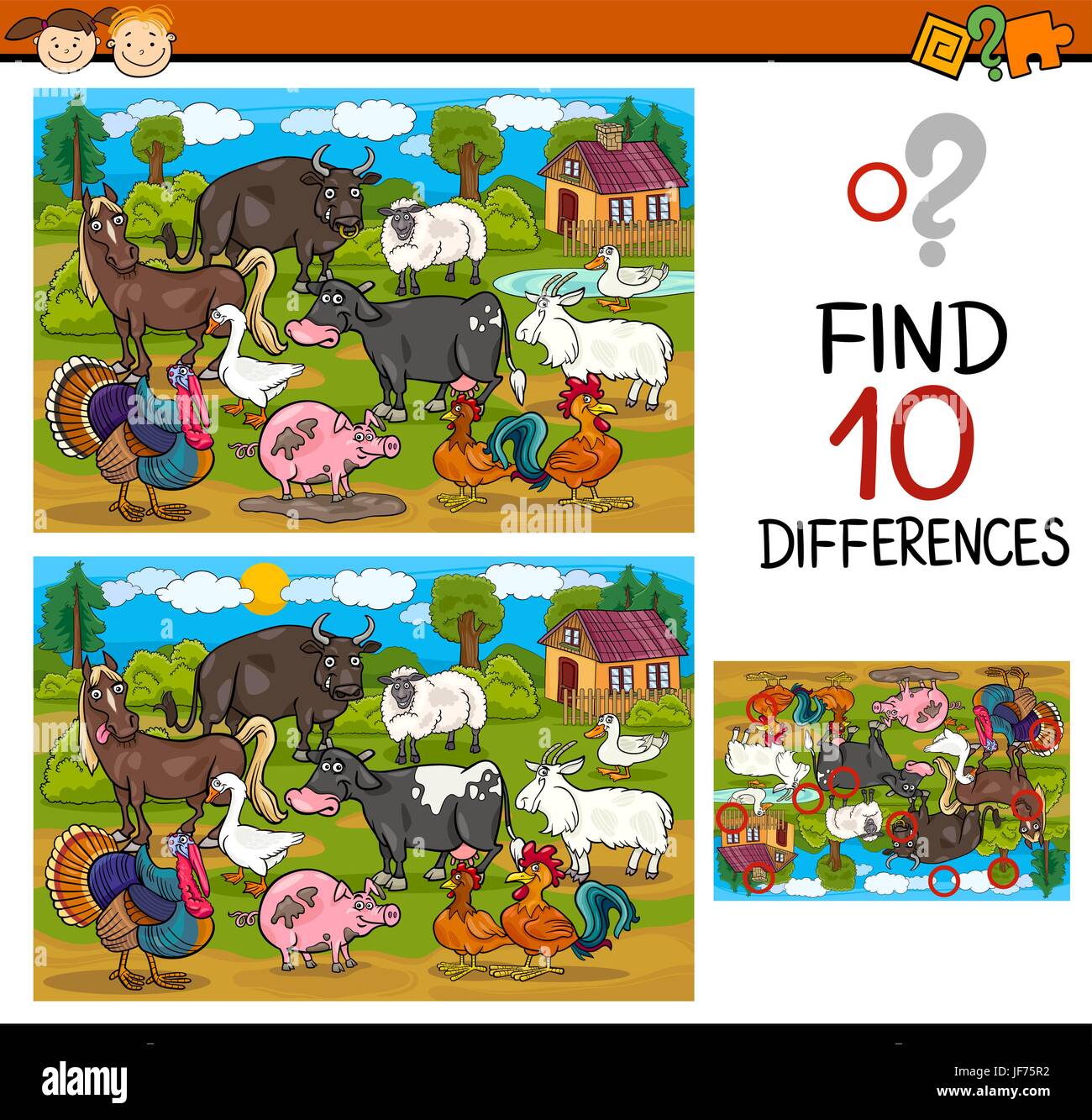 Visual Puzzle Find Ten Differences High Resolution Stock Photography ...