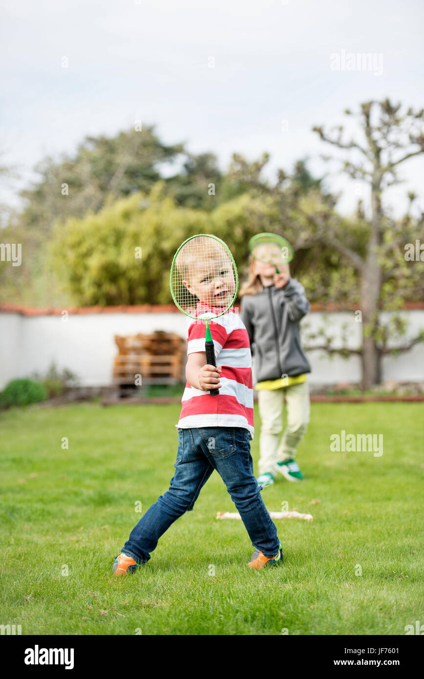 Children playing badminton Stock Photo - Alamy